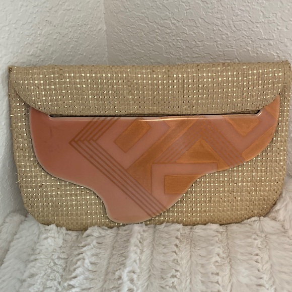 Bags | Stunning 8s Gold Rattan And Art Deco Front Moonbag From ...